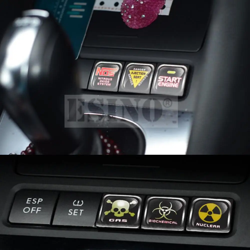 600 X Funny Car Stickers Accessories Interior Button Decorative Vinyl ...