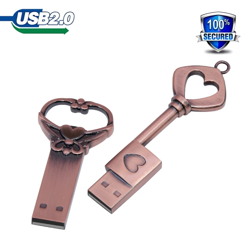 Metal Copper Love Heart Shape Usb Flash Drive Memory Stick Hearts ...