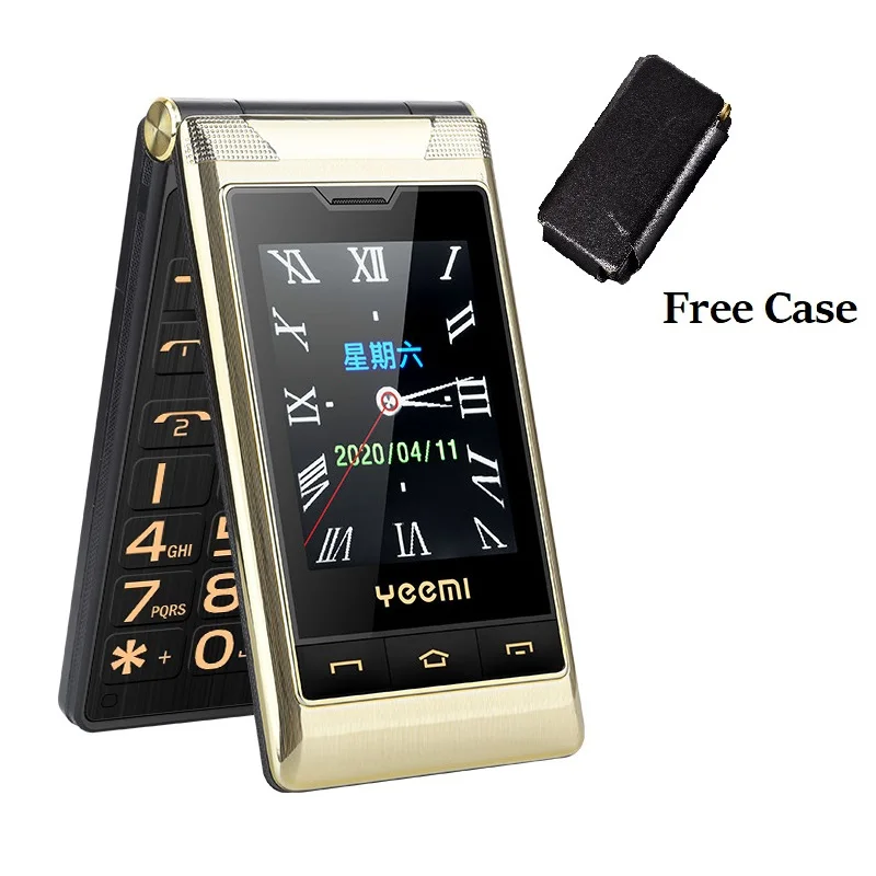 Yeemi Senior Flip Mobile Phone Handwriting Screen Dual Display Large Key Two Sim Long Standby FM ...