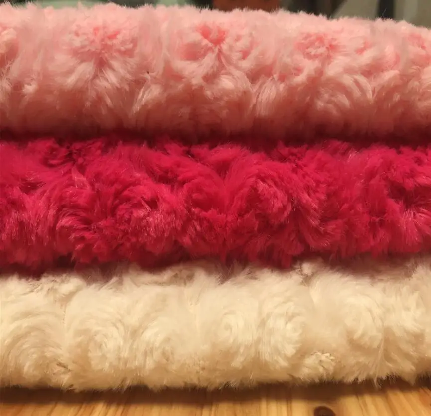 Pv Plush Fabric Rose/rosette Swirl Minky Fabric For Villus Clothes ...