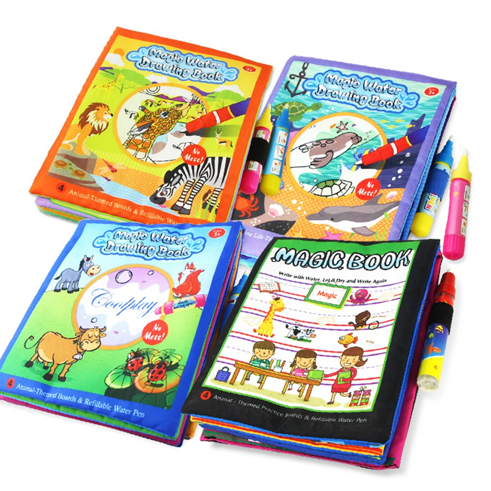 4 Styles Children Magic Water Drawing Book Coloring Book Doodle With ...