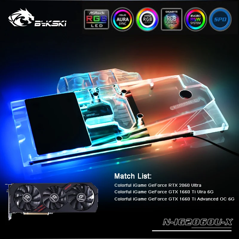 Bykski bloque de agua GPU de cubierta completa para N IG2060U X, tarjeta gráfica Ultra ...