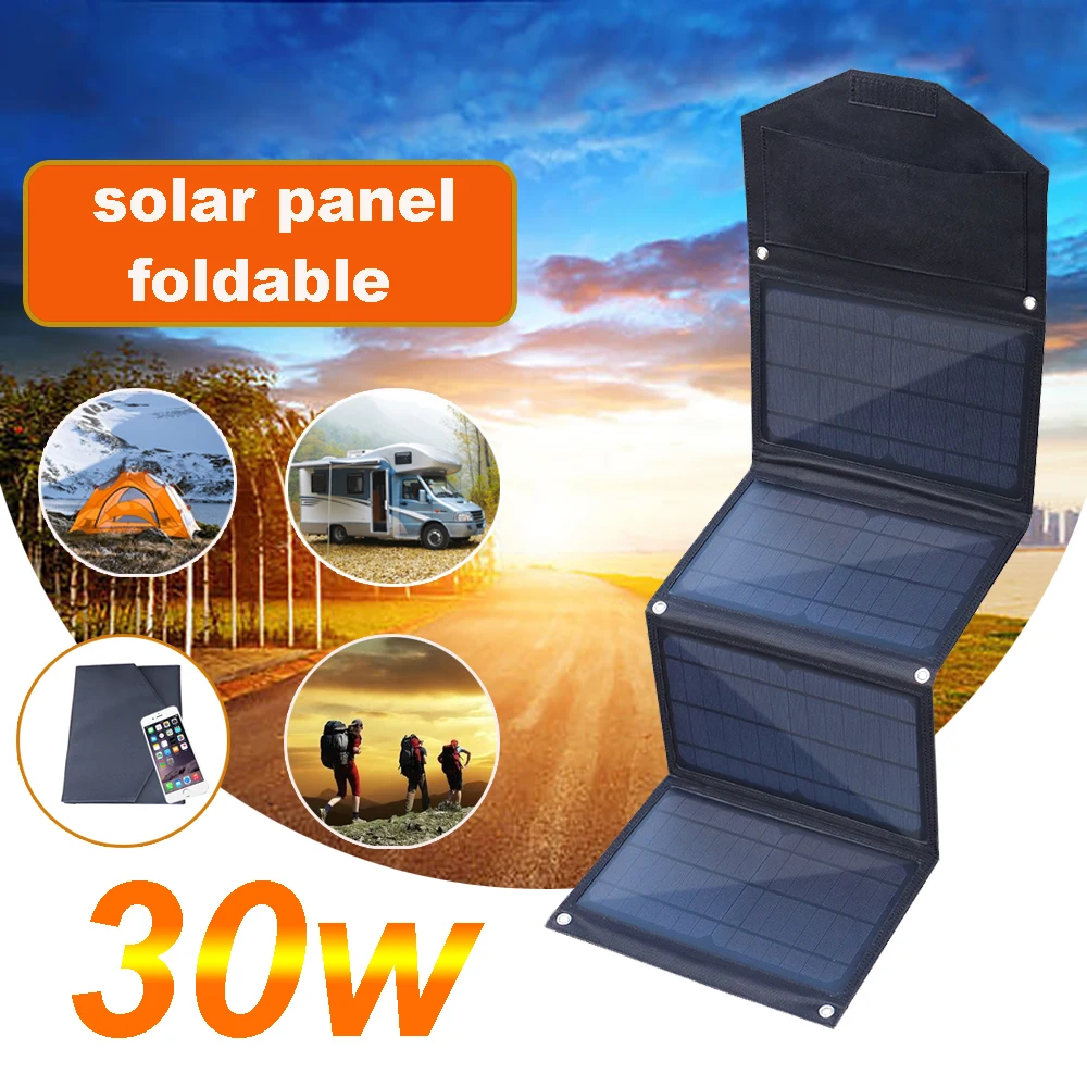 panel solar portatil 5v 3A Placa Solar Plegable 30w Cargador solar para ...