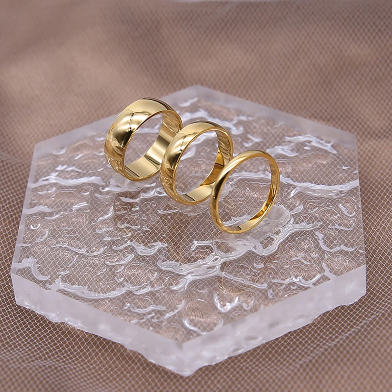 Hot Sell Tarnish Free Gold Plated Finger Ring Minimalist Stainless ...