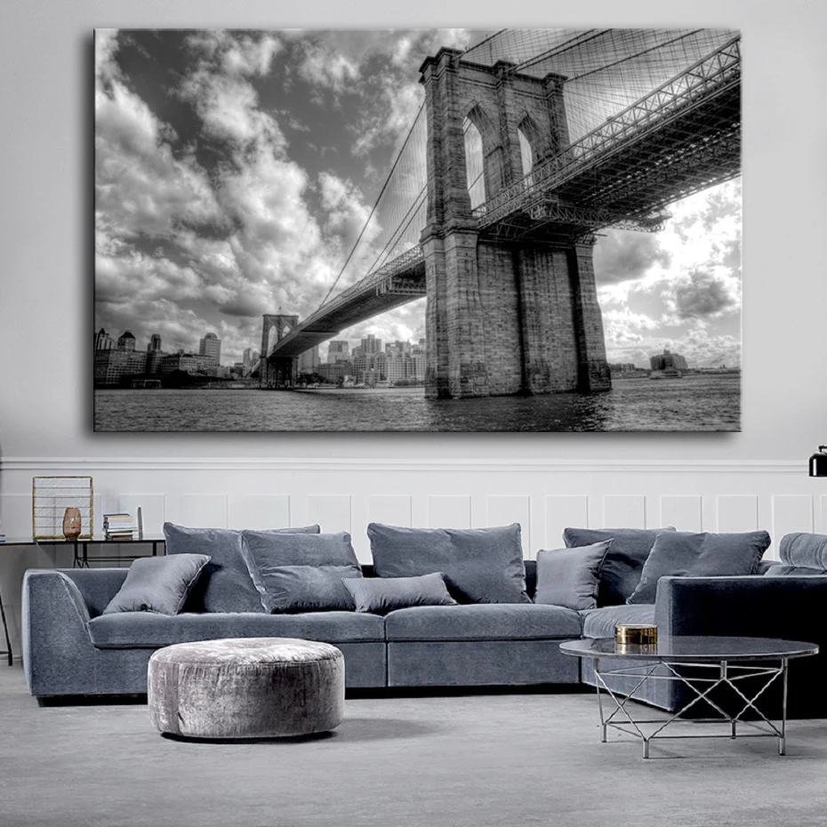Brooklyn Bridge Black And White