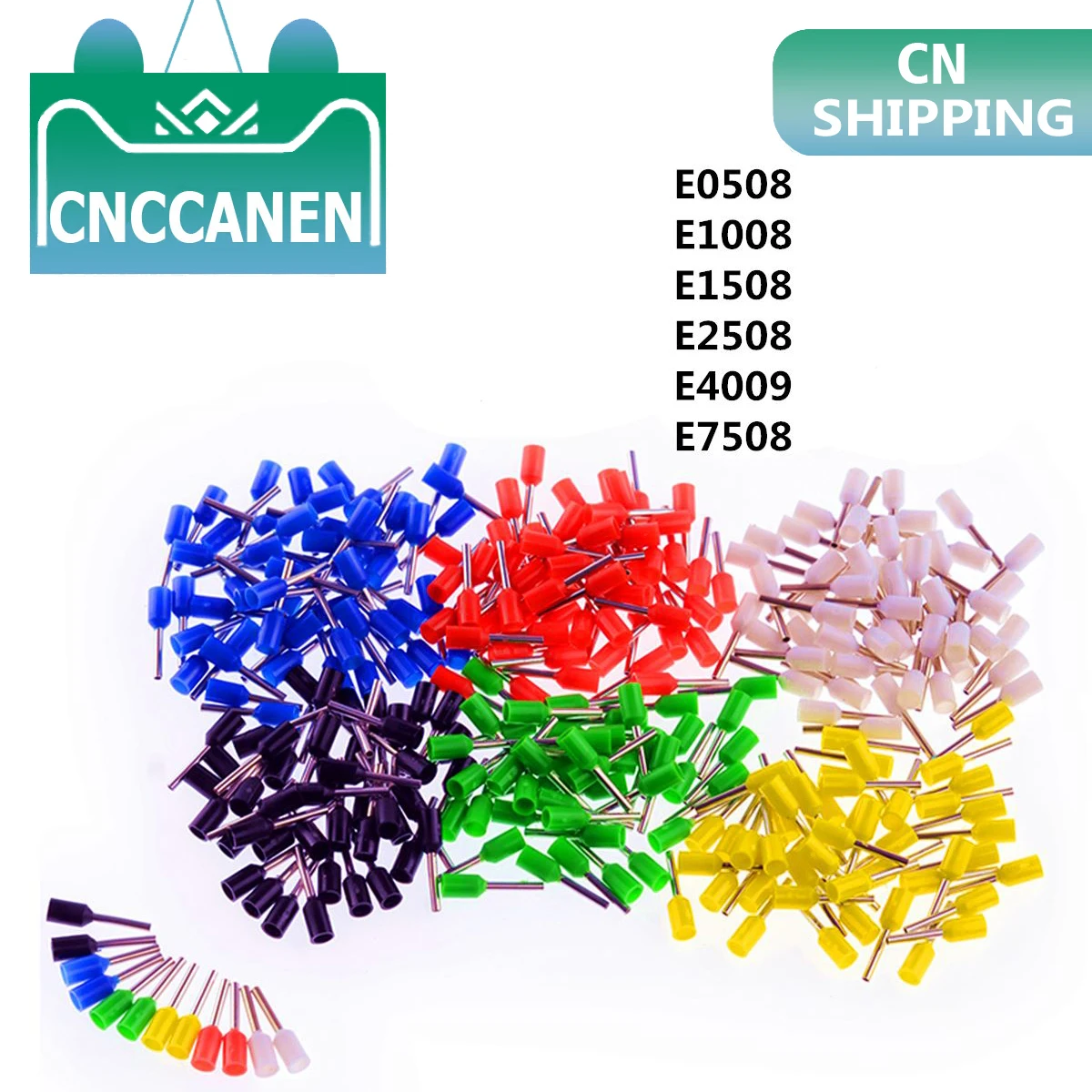 100pcs/Pack E0508 E7508 E1008 E1508 E2508 Insulated Ferrules Terminal ...