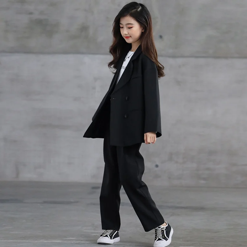 Girls-Suit-Jacket-Pants-2-Piece-Suit-Autumn-New-Korean-All-Match-Blazer ...