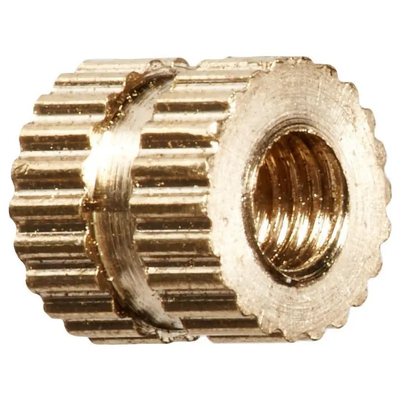 Tuerca insertada cilíndrica moleteada y roscada de latón M3 x 5mm x 5mm ...