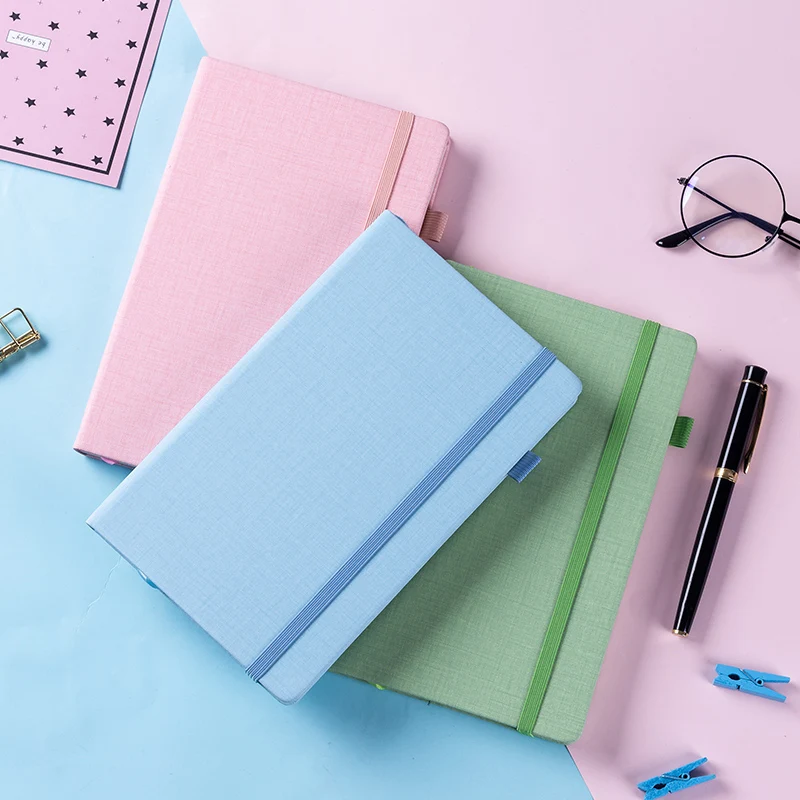 A5-Hard-Cover-Squared-Notebook-Grid-Journal-Lovely-Simple-Elastic-Band ...