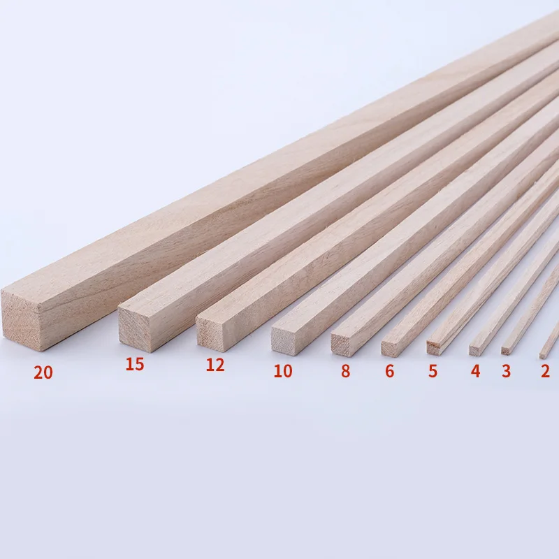 Length 30cm Long Square Wooden Bar Wood Stick Strips For Airplane Model ...