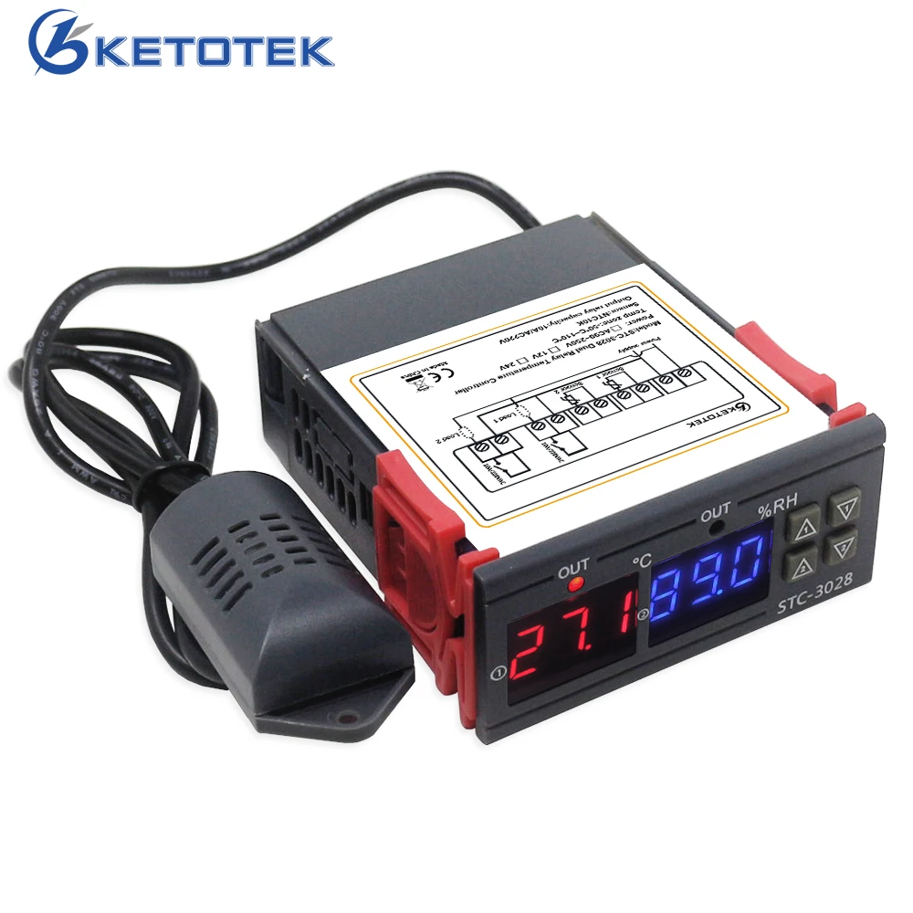 Digital Thermostat Hygrostat Temperature Humidity Controller Ac 110v ...
