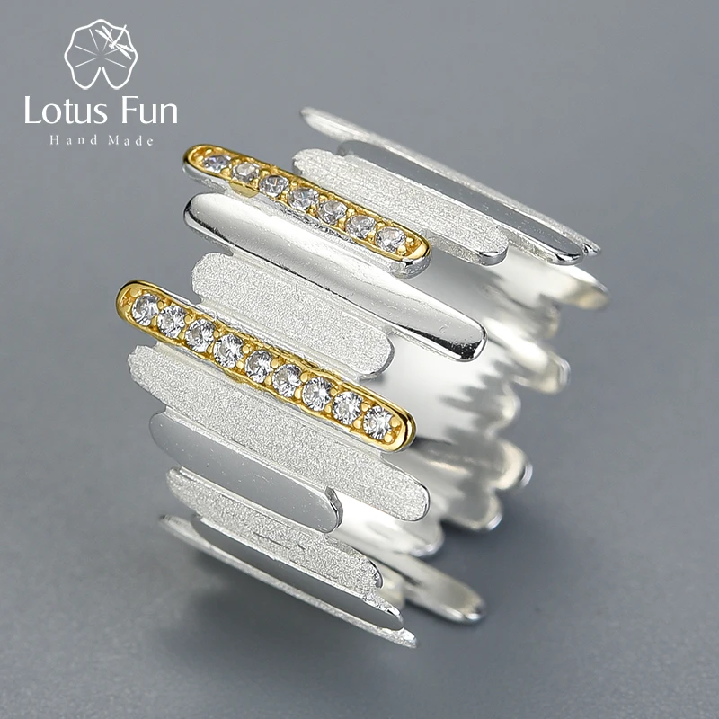 Lotus Fun Real 925 Sterling Silver Handmade Natural Zircon Fine Jewelry ...