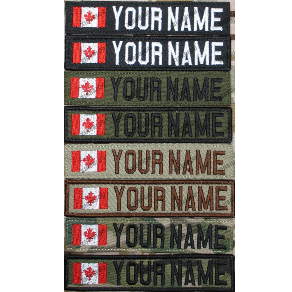 Embroidery-custom-patch-Canada-Flag-Custom-Custom-Name-tape-patch-Hook ...
