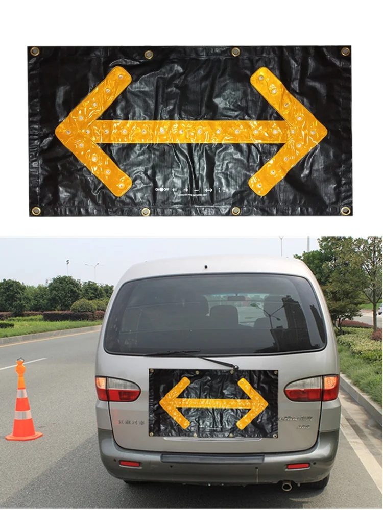 46CM-85CM-Foldable-LED-Traffic-Guidance-PVC-Double-Way-Arrow-Safety ...