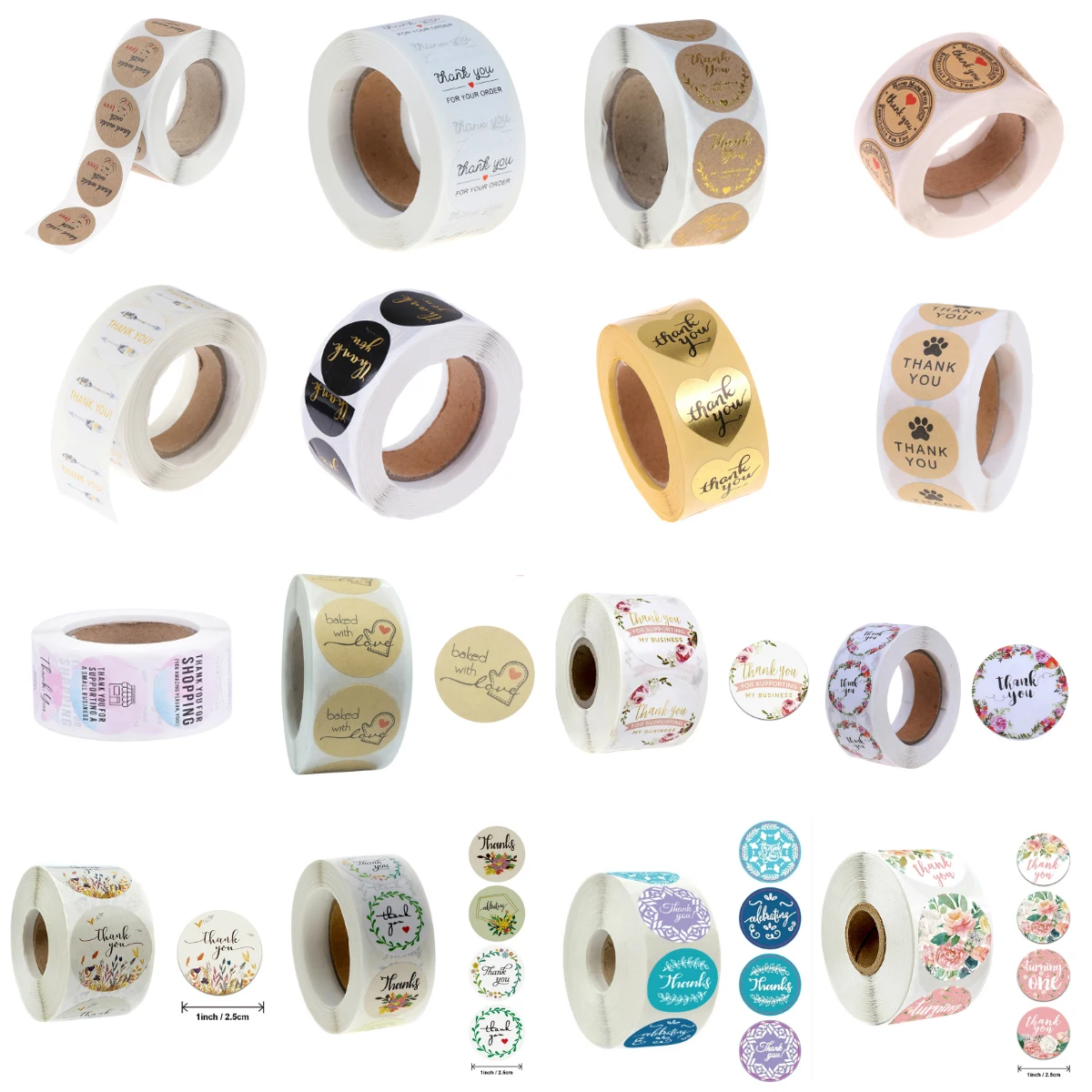 500 Uds./rollo de 42 tipos florales, etiqueta de sellado de ...