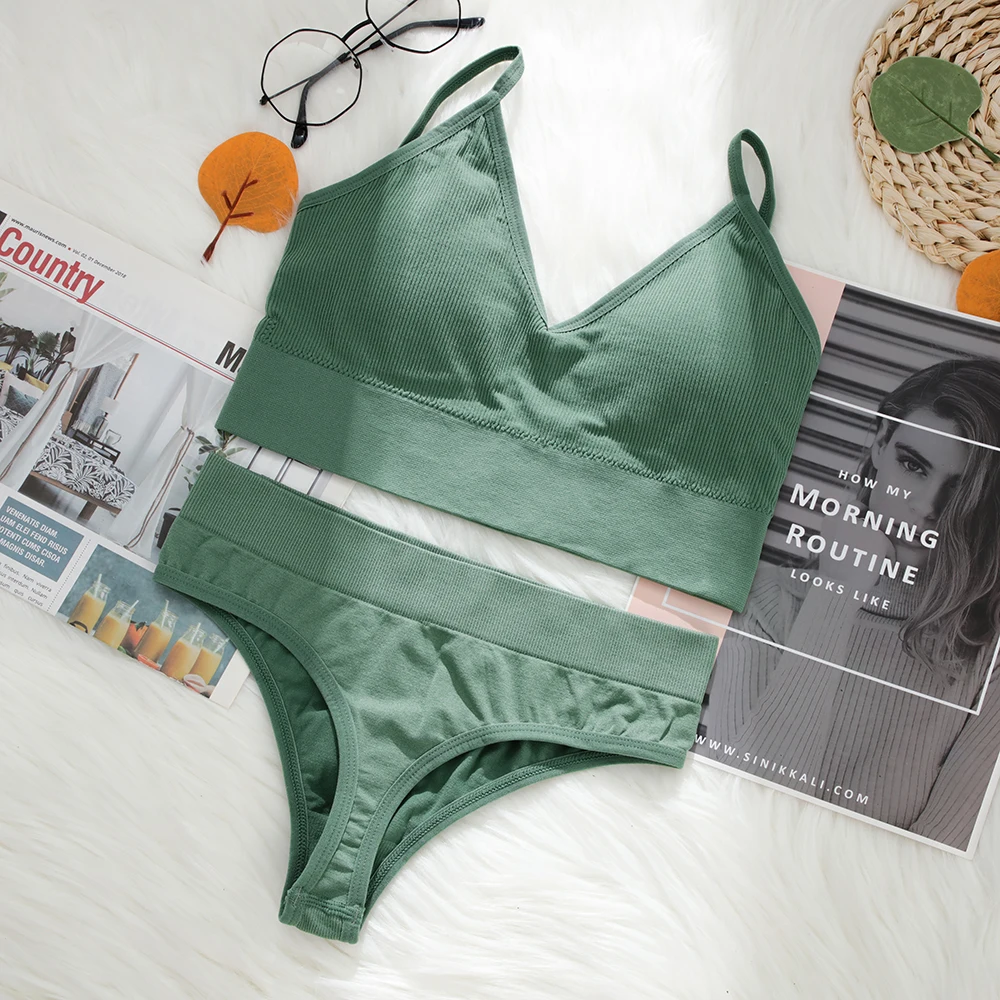 Conjunto de ropa interior Sexy para mujer, Tanga sin costuras, Conjunto ...