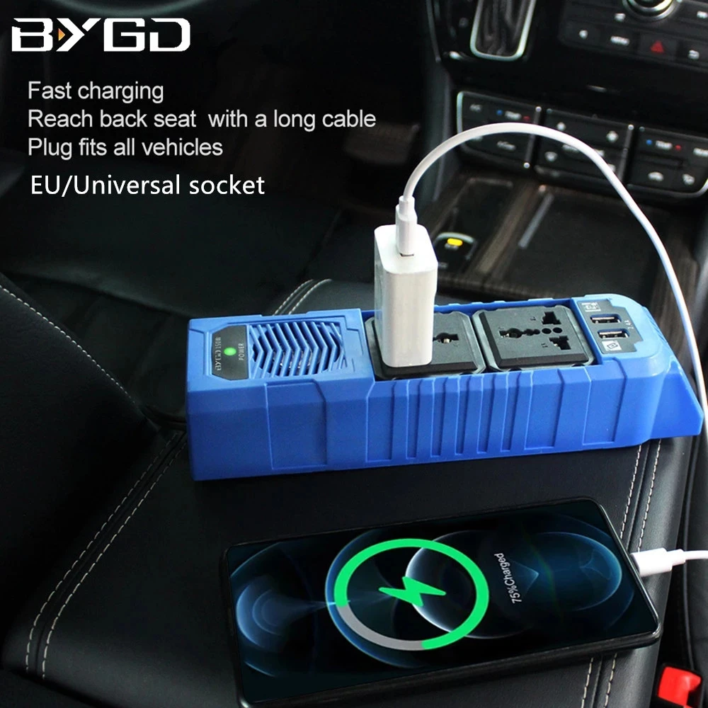 BYGD 150W Car Power Inverter DC 12V to AC 220V Auto Power Converter ...