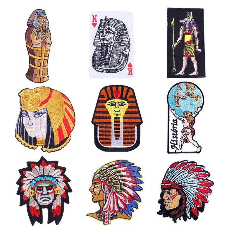 Iron Patch Egyptian Pharaoh Stickers On Fabric DIY Sew On Decal ...