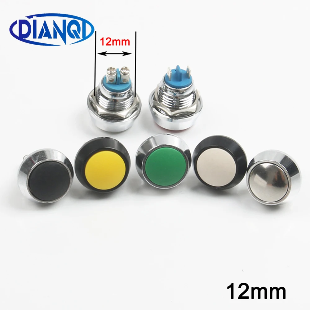12mm waterproof Momentary 1NO domed push button switch pin/screw terminal reset button Alumina ...