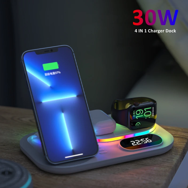 Iphone 14 Pro Max Wireless Charging Dock | 4 1 Wireless Charger Iphone ...