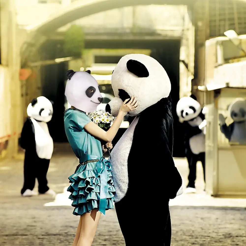 Halloween Panda Head White Cosplay Mask - AllCosplay.com
