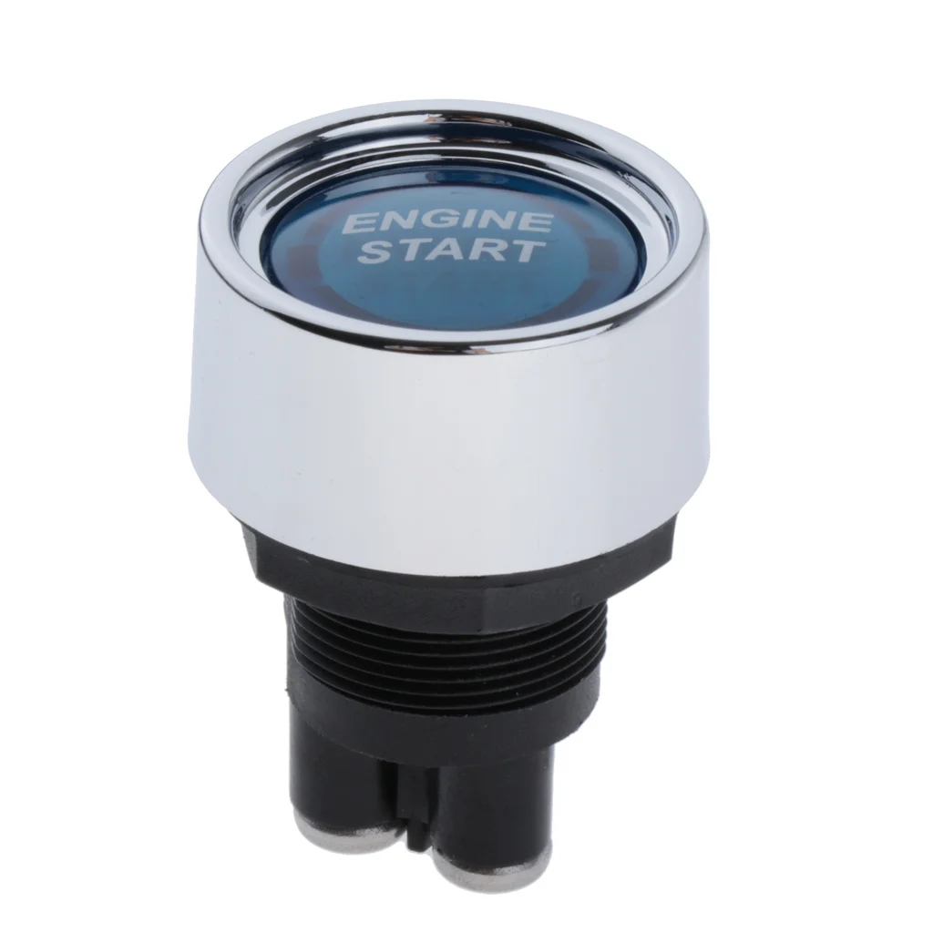 Car Engine Ignition Start Switch Blue LED Background Push Button ...