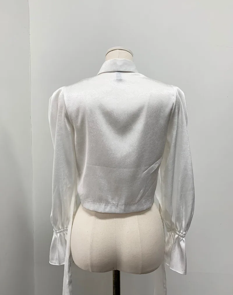 Chemise,HStar-Chemisier Chic à Manches sulfBouffantes et Col Rabattu ...