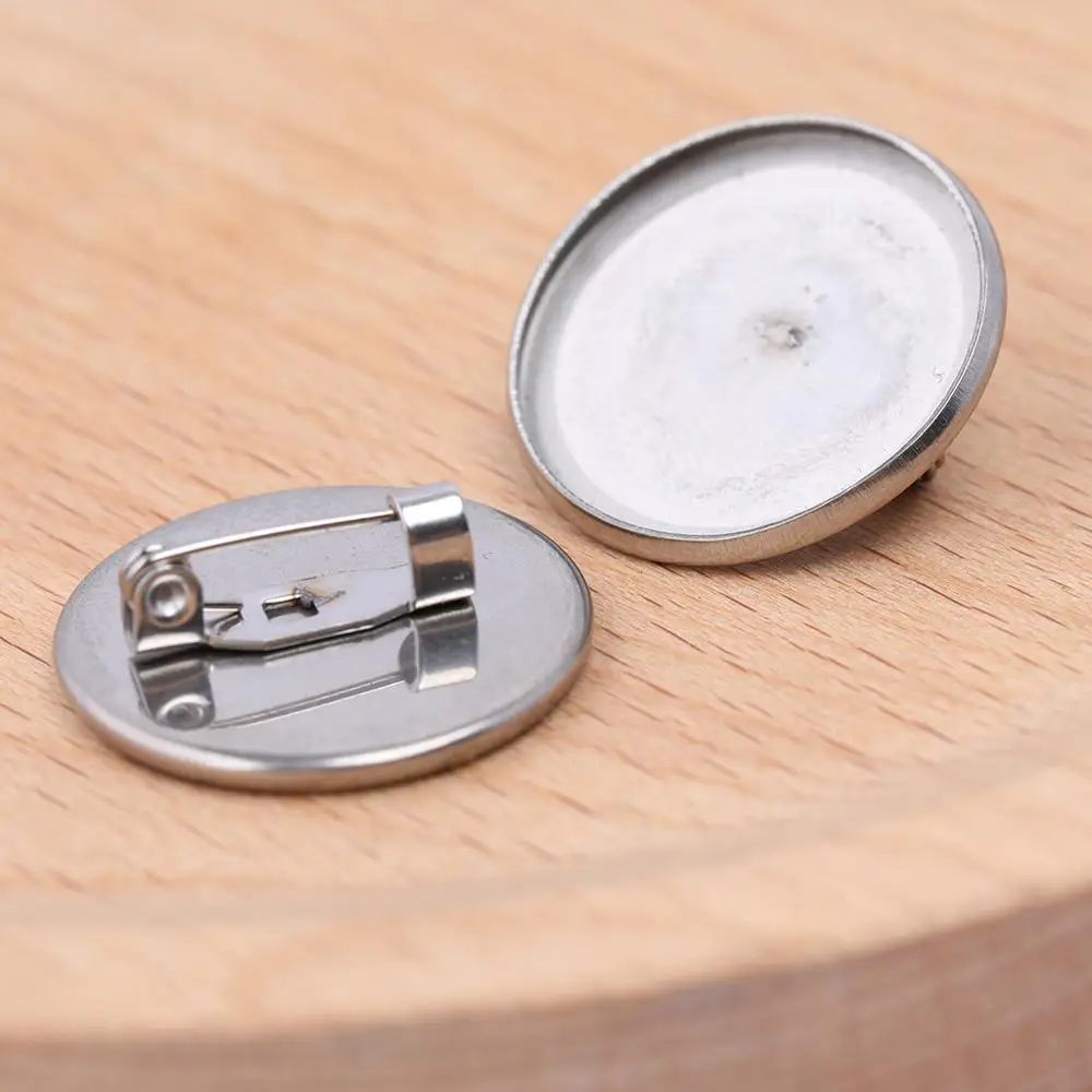 20pcs Blank Brooch Pin Backing Base Fit 20mm Round Cabochon Bezel ...