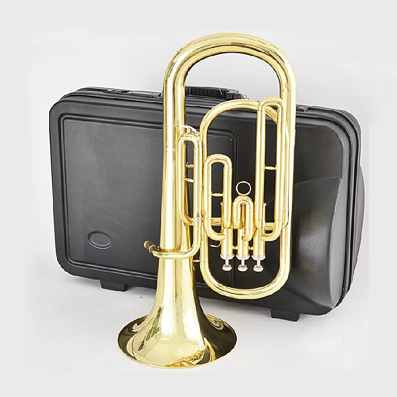 Bb Baritone Horn Musical Instruments With Abs Case Mouthpiece Yellow ...