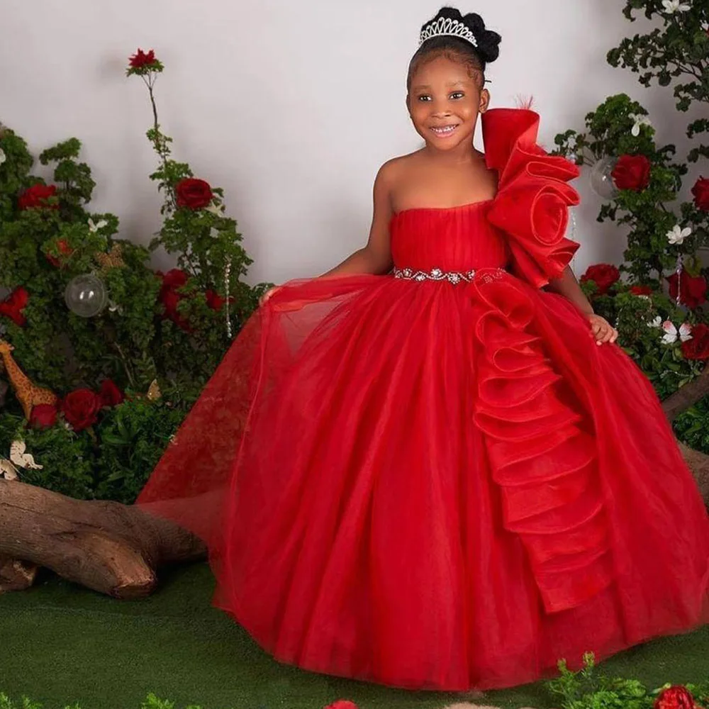 Red Flower Girl Dresses