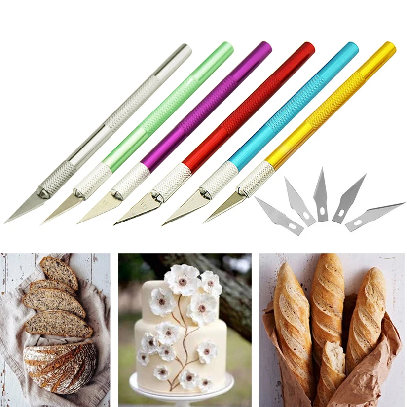Sculpting Gum Paste Carving Baking Pastry Tools 6pcs Blades Knife Fruit ...