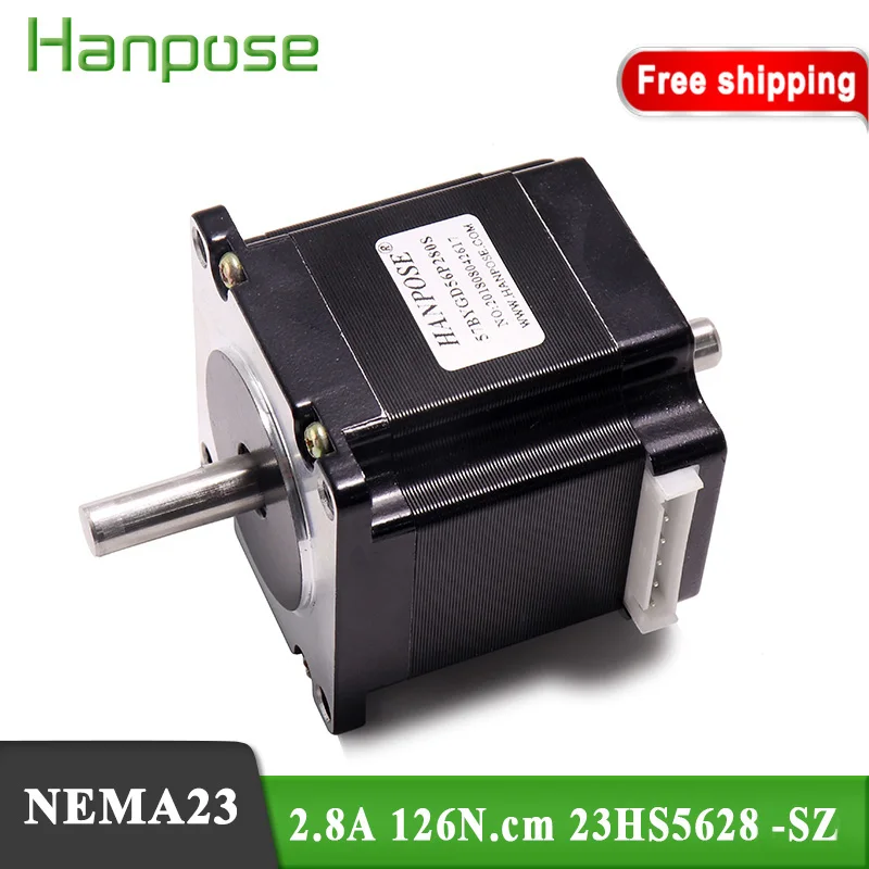 HANPOSE-NEMA-23-Stepper-Motor-23HS5628-SZ-56mm-2-8A-126N-Cm-Dual-Axis ...