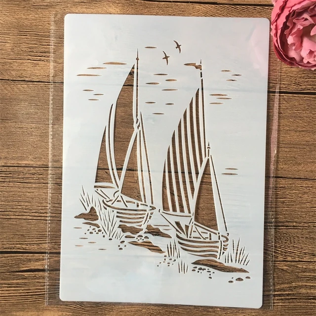 Cute Sailboat Stencil