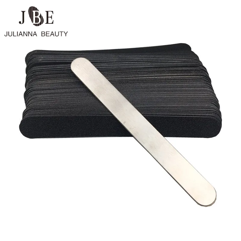 100pcs Disposale Replacement Nail Files Pads With Metal Handle Block ...