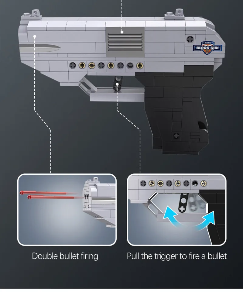 Cada Double-Barreled Pistol Technical Gun - Building Toys