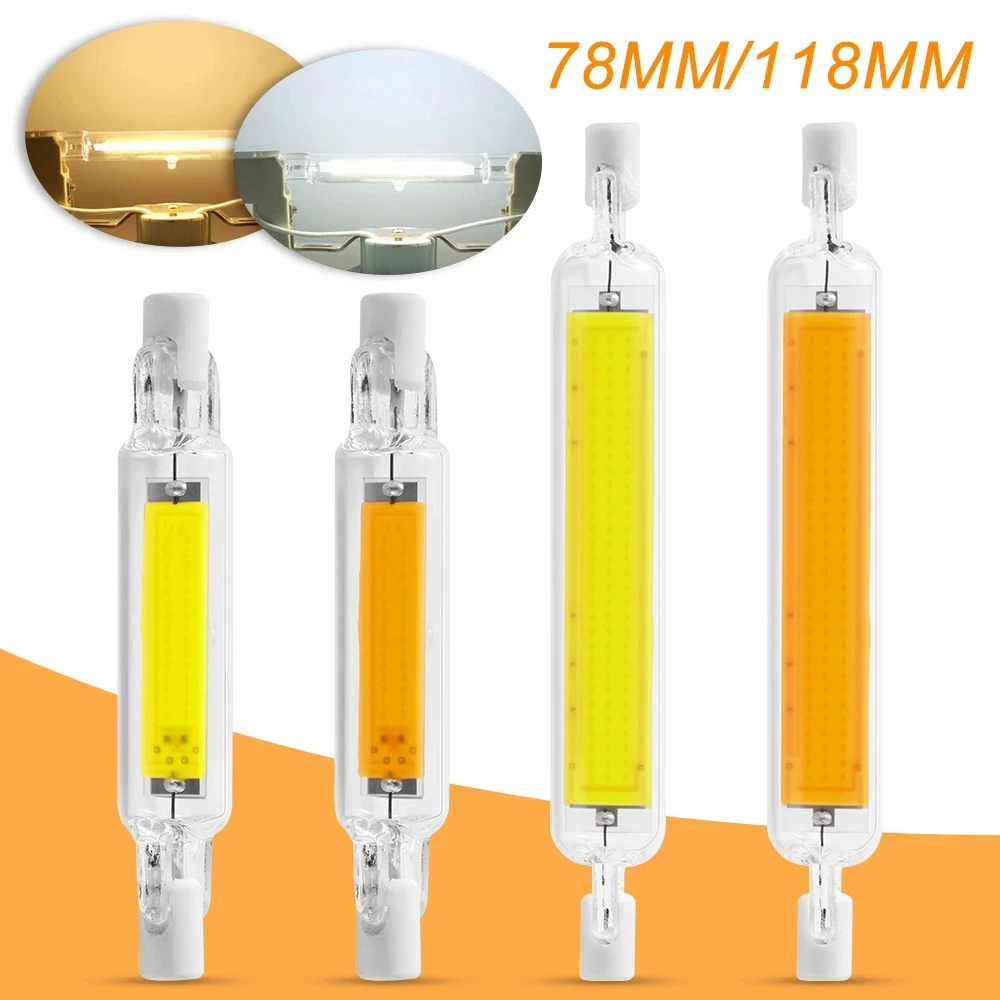 Super-Bright-R7S-LED-Bulb-COB-Glass-Tube-78MM-20W-118MM-50W-Replace ...