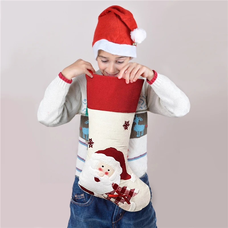 크리스마스 스타킹 큰 새해 Xmas 선물 사탕 가방 크리스마스 선물 가방 벽난로 장식 양말 크리스마스 장식 홈스타킹 And 기프트