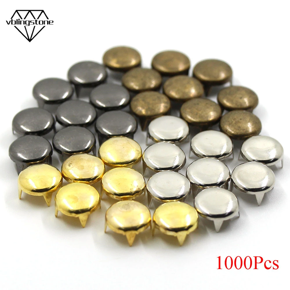 1000Pcs Metal Studs Round 4 Claw Punk Rock Rivets For Clothes,Hat Jeans ...