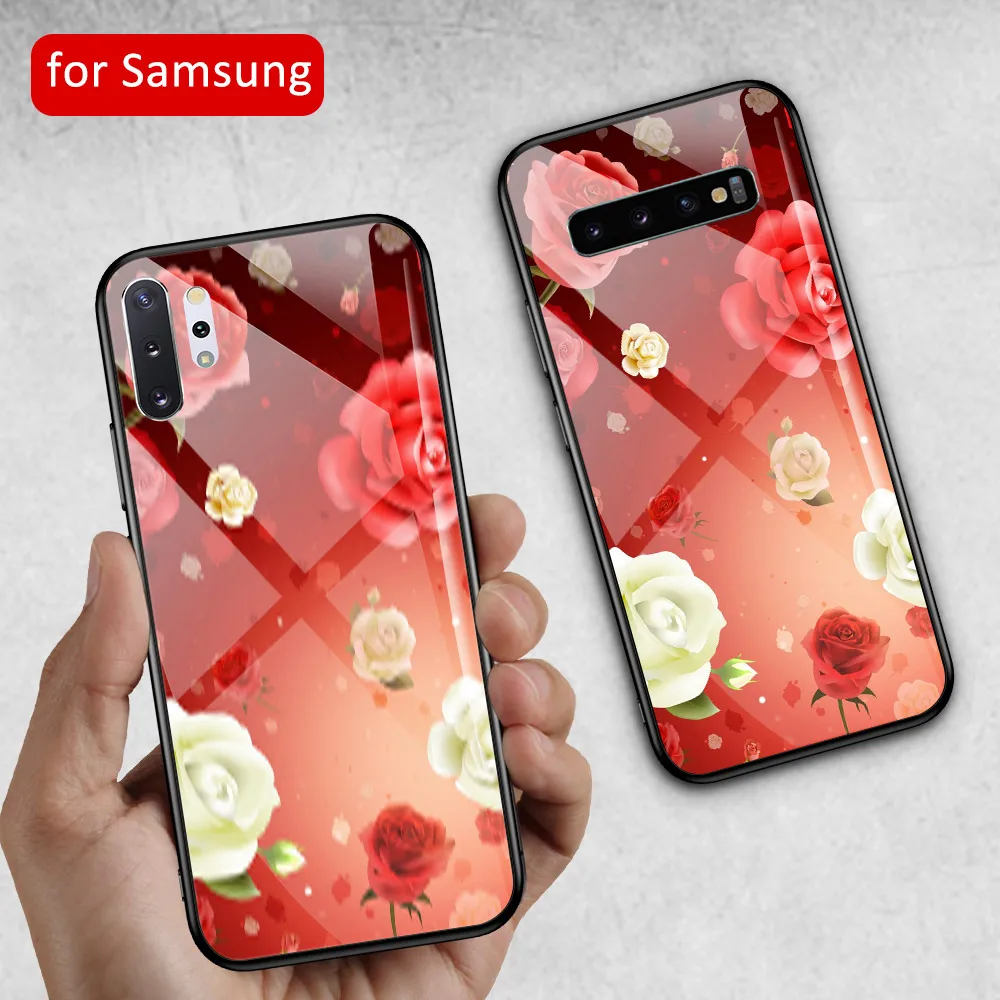 Funda de vidrio templado para Samsung Note 10, cubierta trasera dura ...