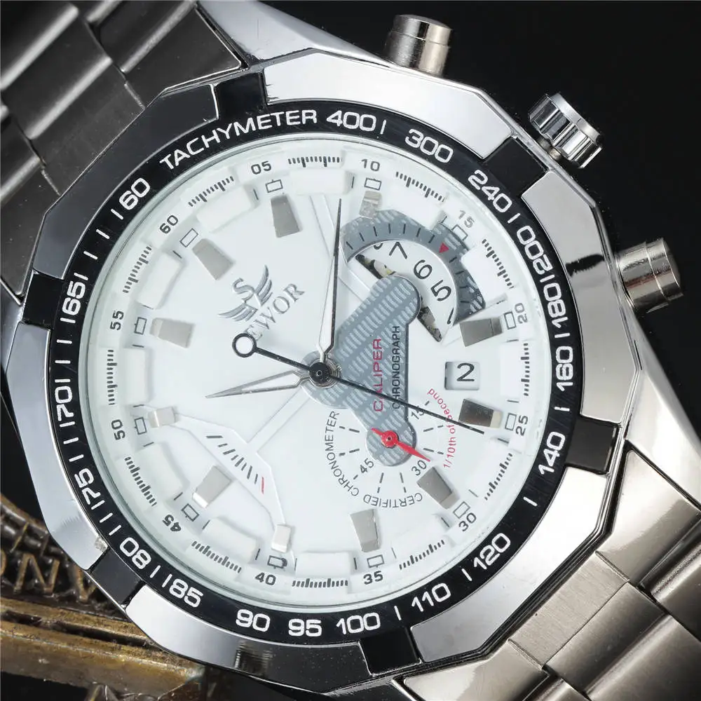 Sewor Men Watch Luxury Stainless Steel Automatic Mechanical Watches Men ...