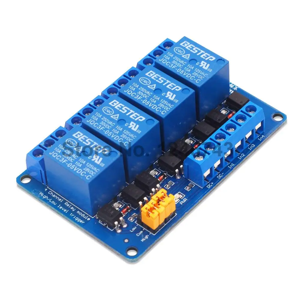 3.3V 5V 12V 24V 4 Channel Relay Module High and low Level Trigger Dual ...