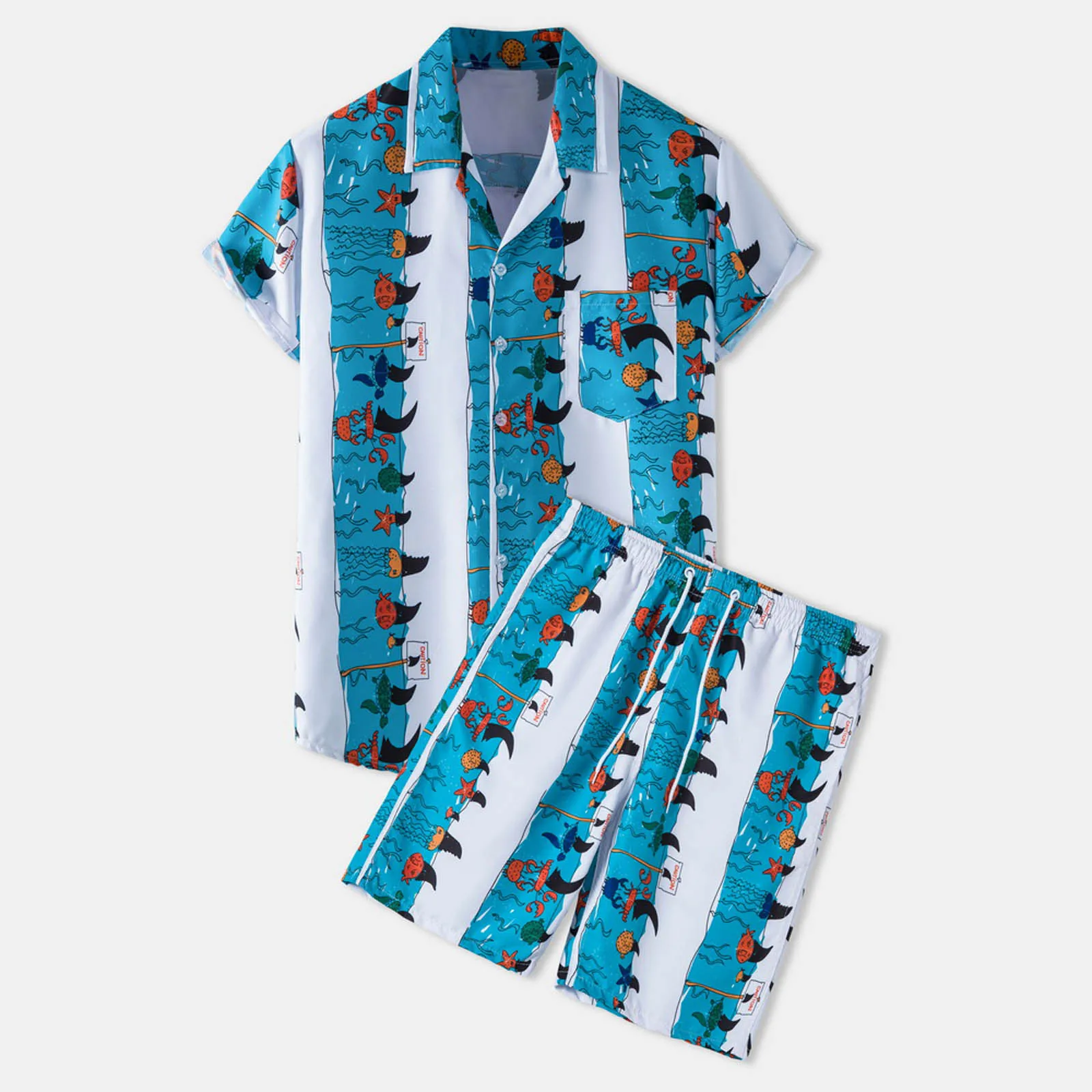 Conjunto de ropa de calle a la moda para hombre, traje Hawaiano ...