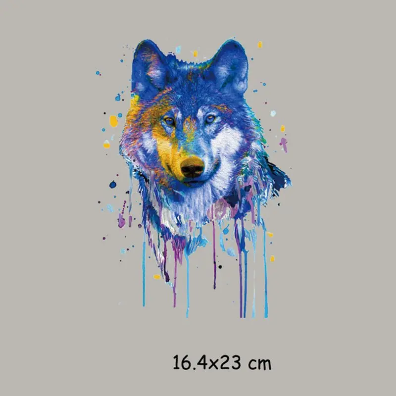 16-4x23cm-Colorful-Animal-Wolf-Iron-On-Patches-For-DIY-Heat-Transfer ...