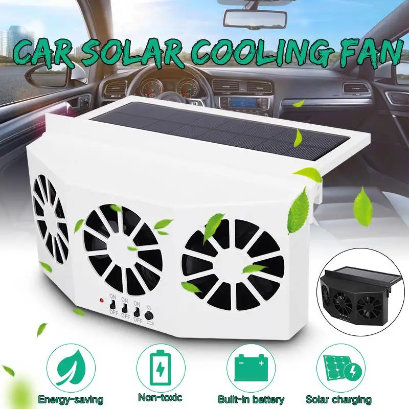 Efficient Solar Powered Car Air Cooler Fan Windscreen Demister ...