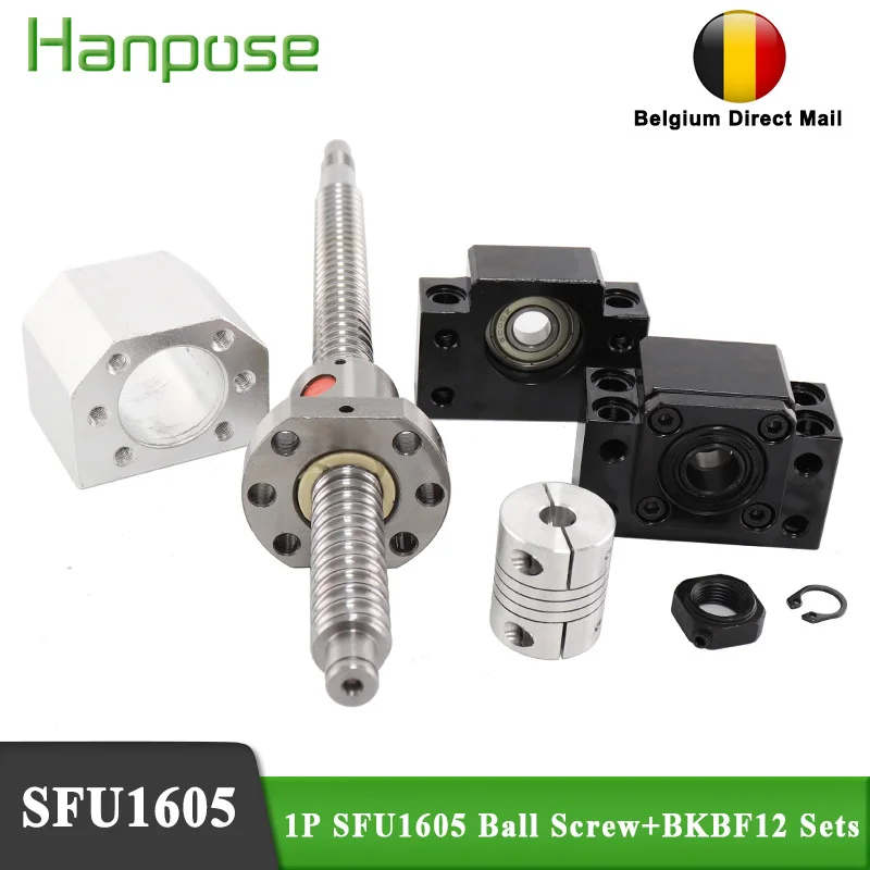 Rolled Ball Screw Sfu1605 C7 With End Machined+1605 Ball Nut+nut ...
