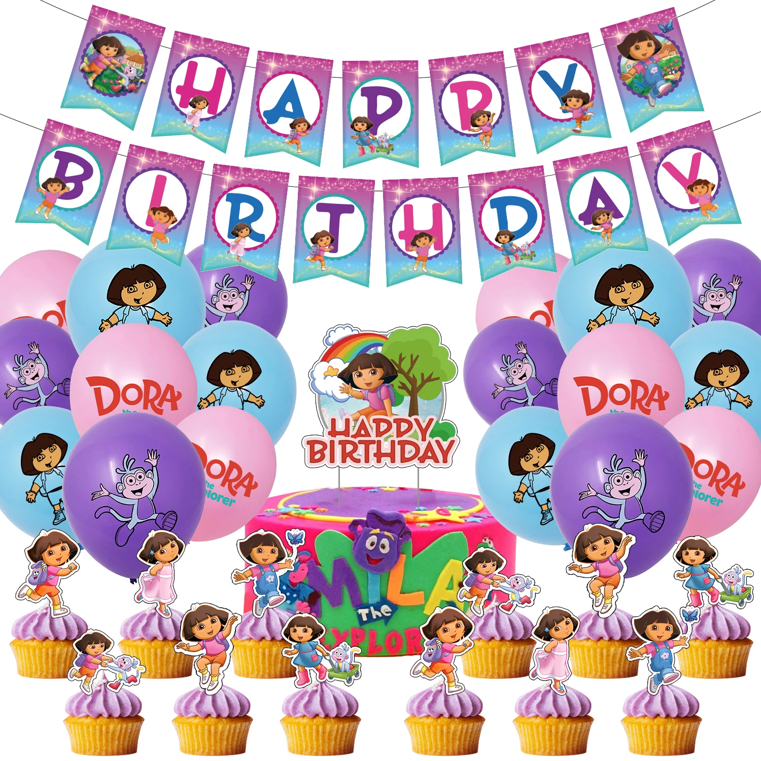 Dora Birthday Banner