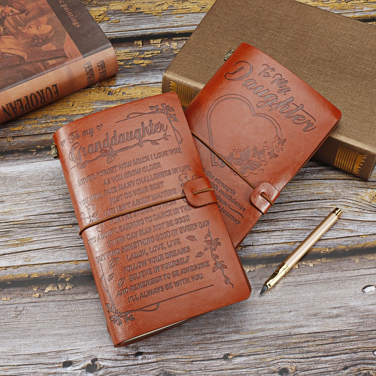 Leather Journal Notebook Diary | Leather Notebook Daughter | Challenge ...