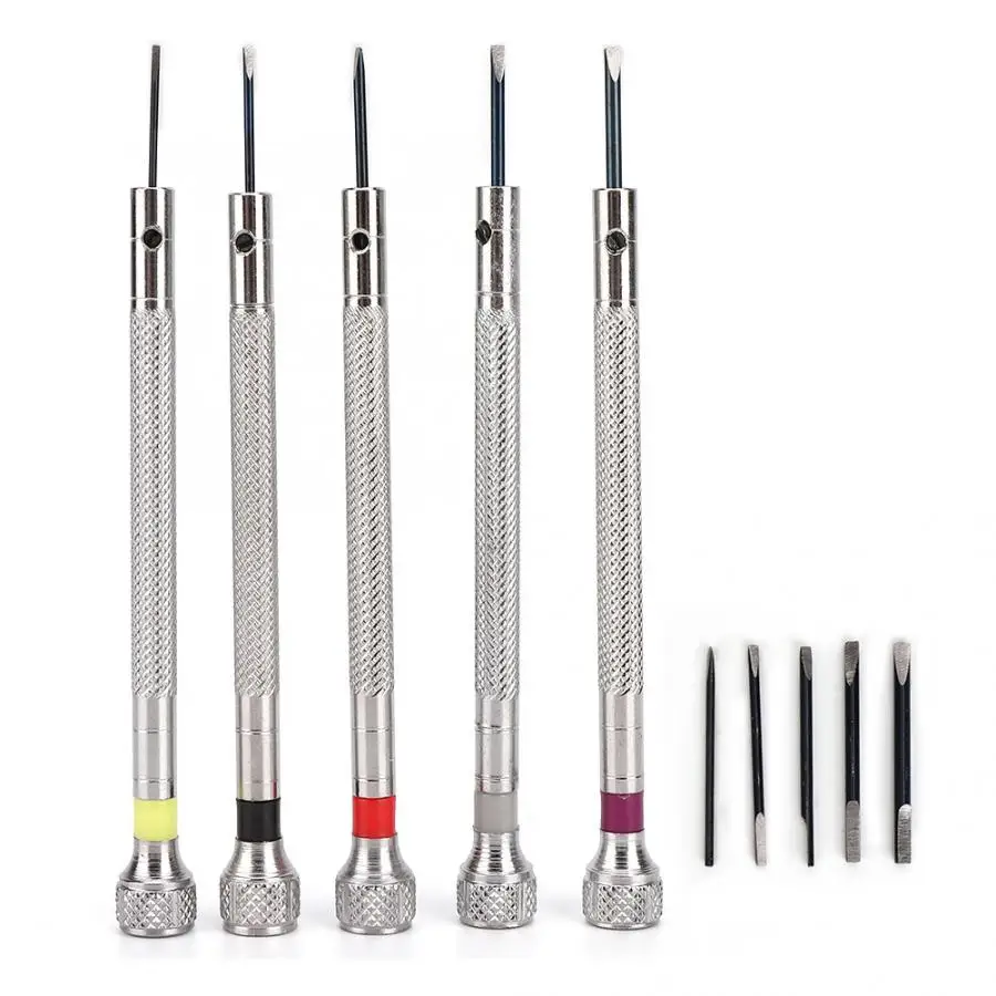 5Pcs-0-8-1-6mm-Stainless-Steel-Flat-Head-Screwdriver-Kit-Watch-Band ...