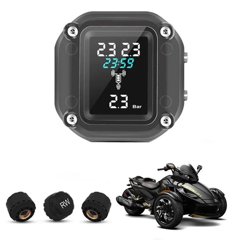 Wireless Motorcycle Trikes TPMS Tire Pressure Monitoring System for 3 ...
