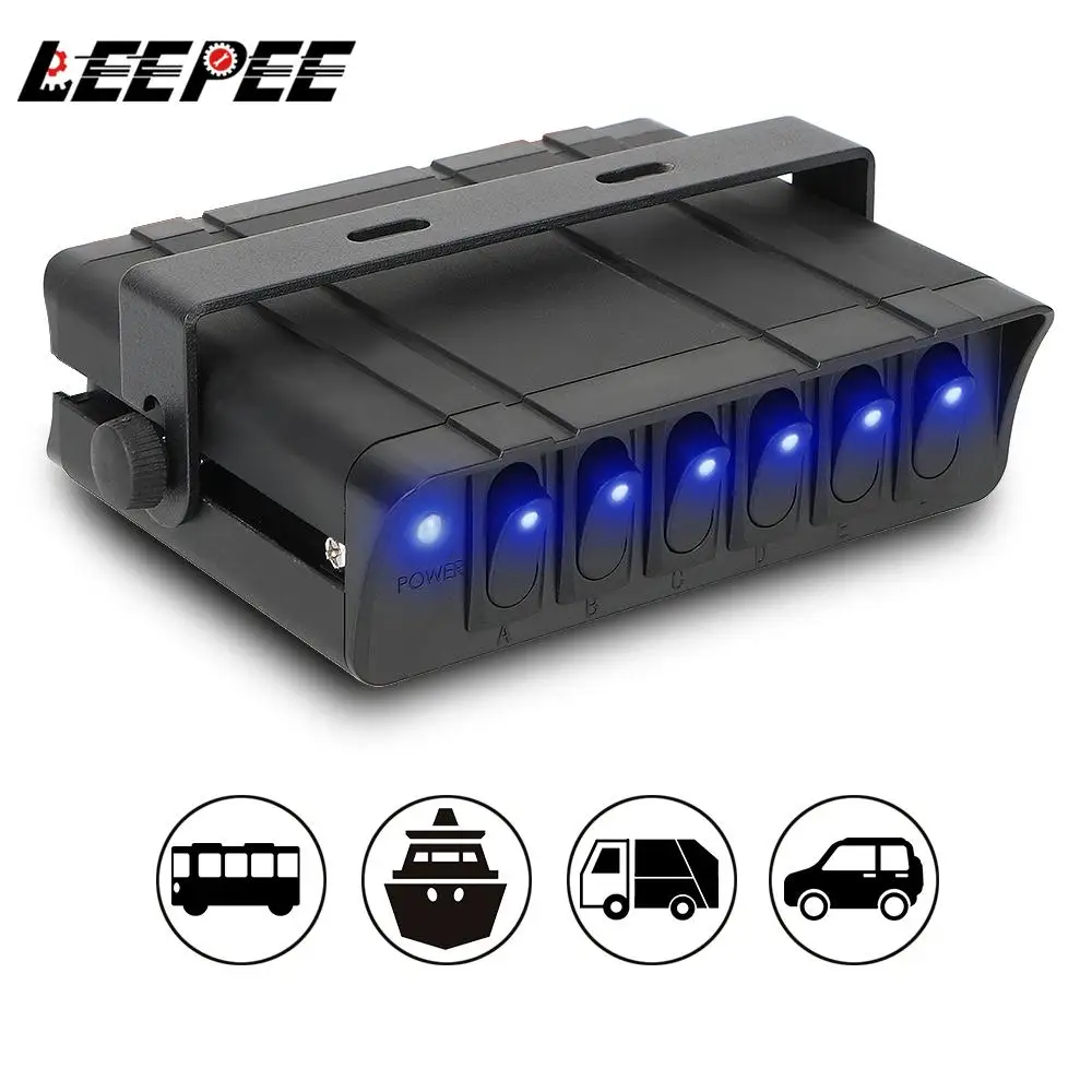 With-LED-Light-Indicator-Toggle-Switch-Panel-For-Boat-Truck-JEEP ...